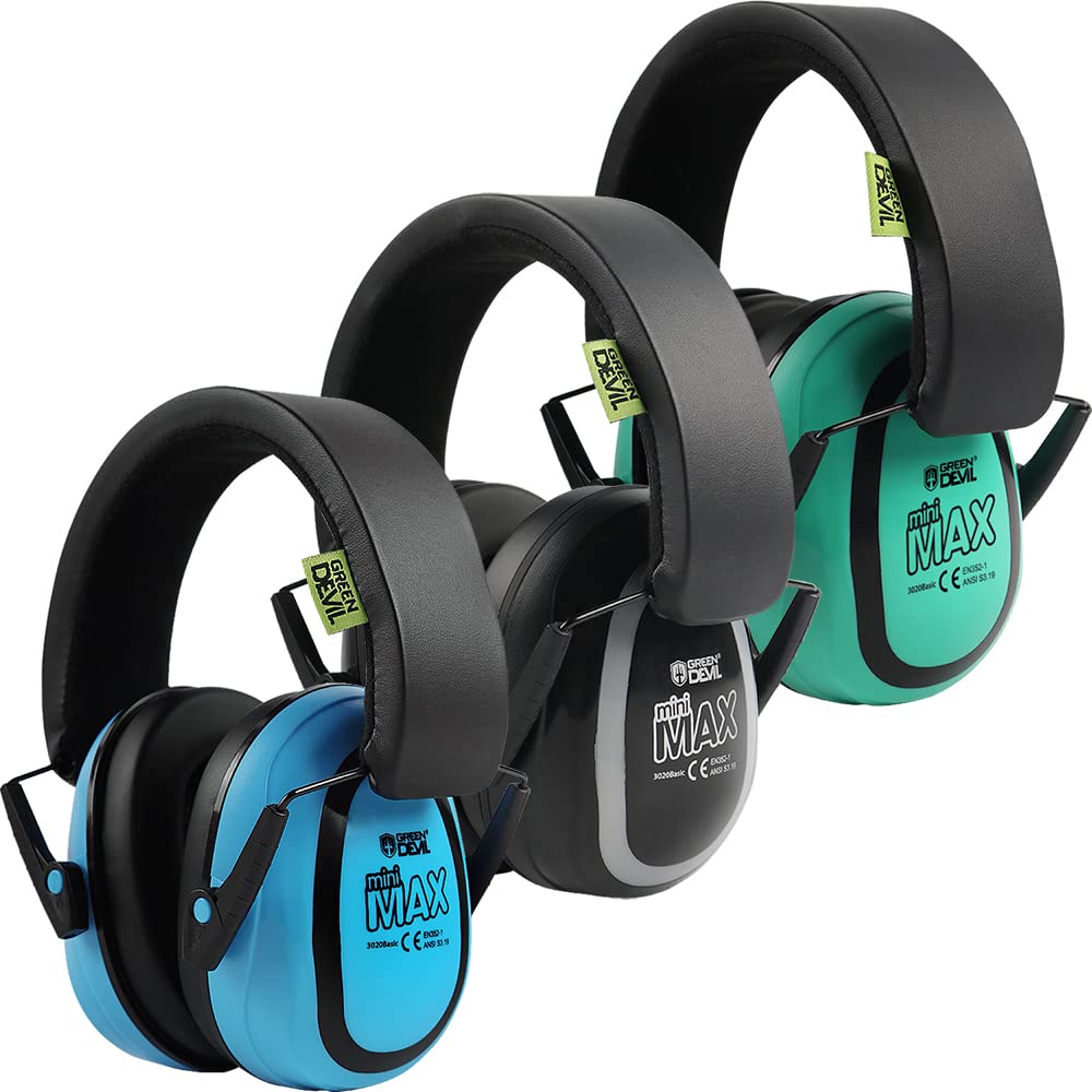 GREEN DEVIL 3 Pack Kids Ear Protection Ear Muffs 27dB Noise Cancelling Hearing Protection Headphones For Toddlers To Teens
