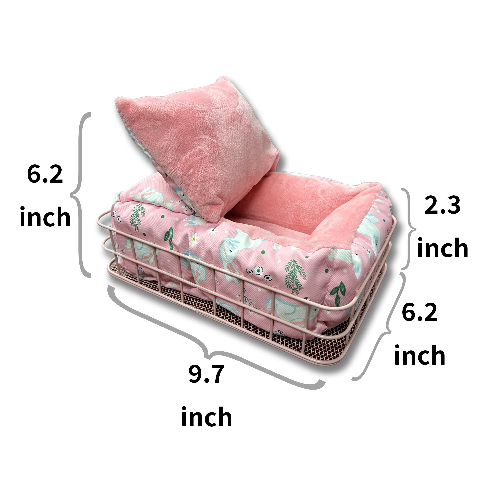 2 Pack Guinea Pig Rat Hammock Metal Year-Round Use,Small Animal Hanging Hammock for Cage Chew Proof,Mini Pet Covered Nest Hammock and Metal Basket for Rat, Mouse, Chinchilla, Ferret