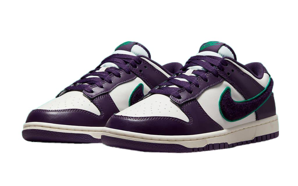 Nike Men's Dunk Low Retro Chenille Swoosh Sail/Grand Purple (DQ7683 100) - 9