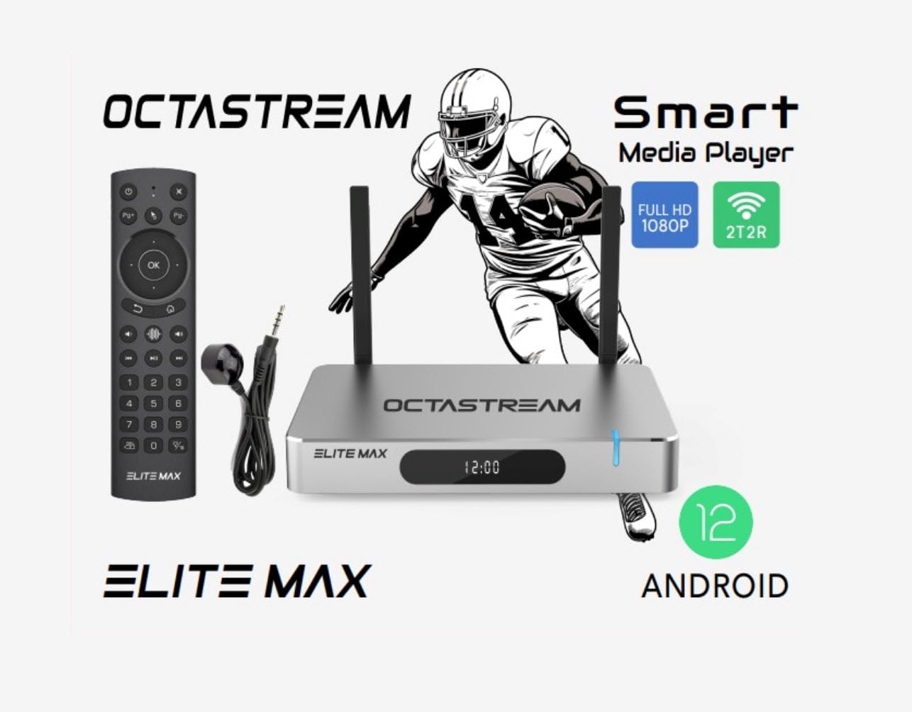 New OctaStream Elite Max Latest Technology Android TV Box 2025, Android Tv Box, Voice Control Remote, 6K with 4Gb RAM & 64 GB Media Player