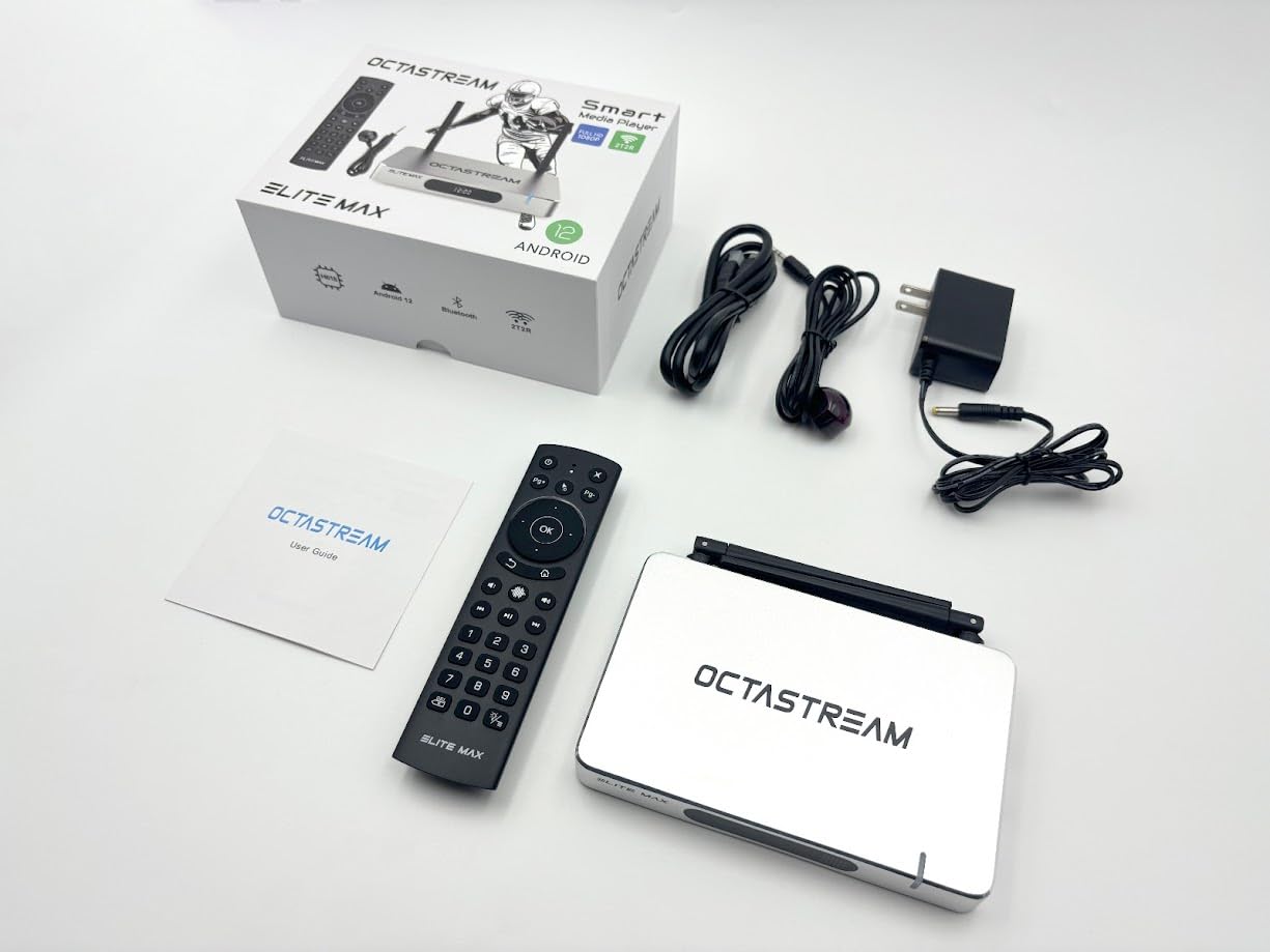New OctaStream Elite Max Latest Technology Android TV Box 2025, Android Tv Box, Voice Control Remote, 6K with 4Gb RAM & 64 GB Media Player