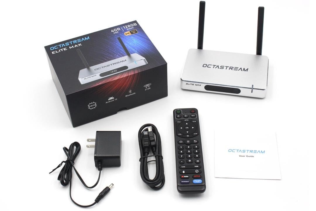 New OctaStream Elite Max Latest Technology Android TV Box 2025, Android Tv Box, Voice Control Remote, 6K with 4Gb RAM & 64 GB Media Player