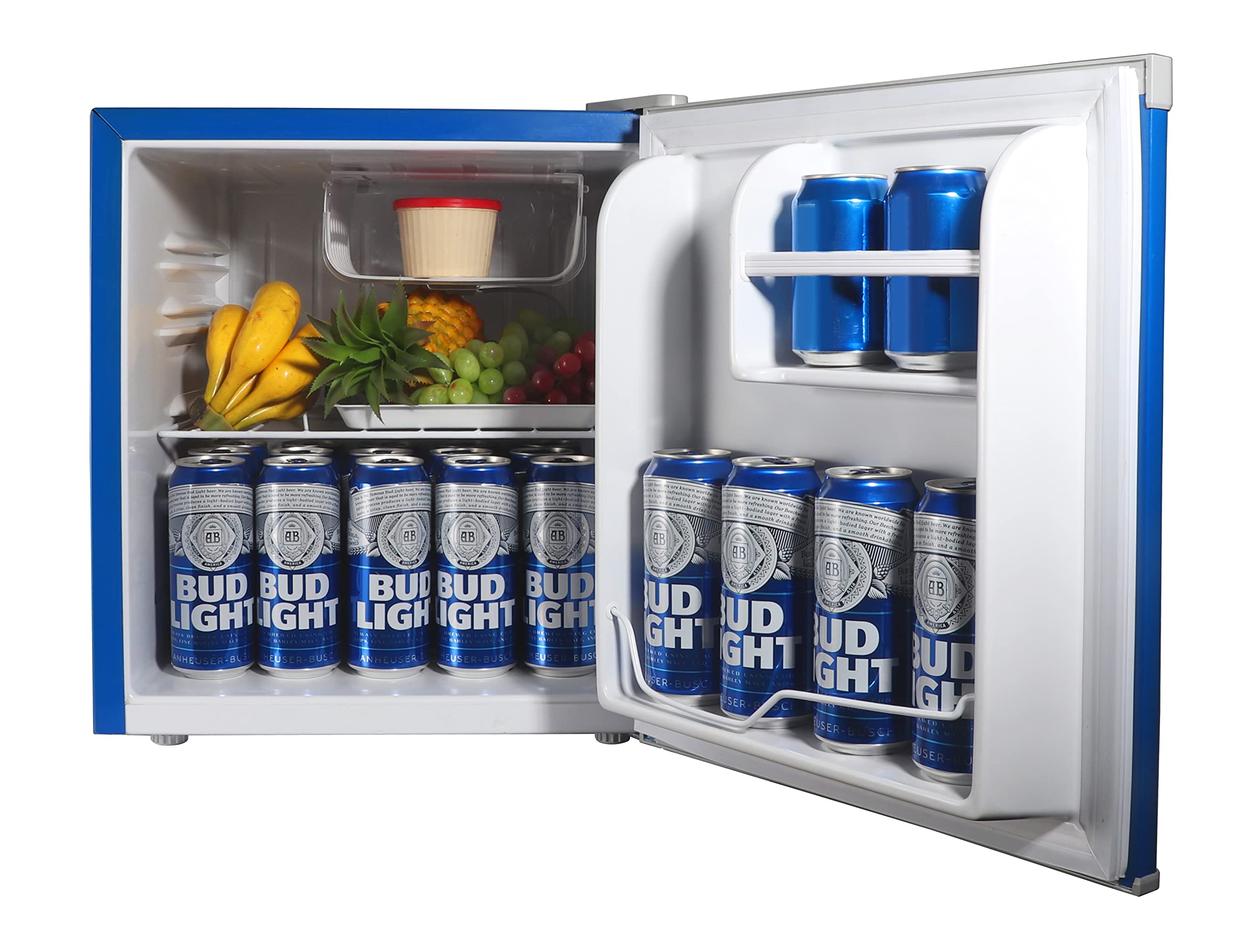 Curtis FR109BULT Bud Light, Mini Fridge with Freezer-1.6 Cu Ft Compact Small Beverage Drinks Refrigerator with Reversible Doors-Perfect for Office, Home, Dorm, or Games Room