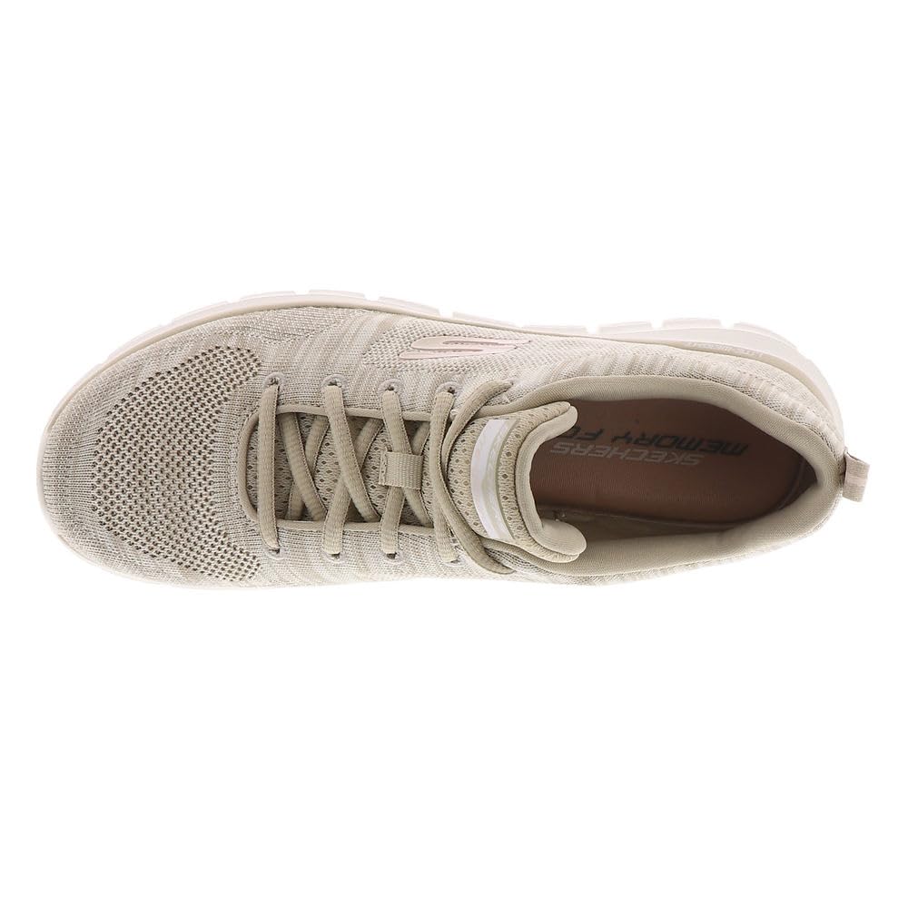 Skechers Sport Women's Women's Track Sneaker, Taupe/Pink=TPPK, 7