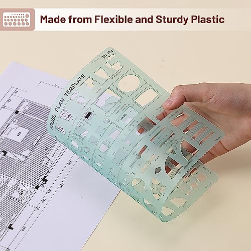 Mr. Pen- House Plan, 3 Pack, Green, Interior Design and Furniture Templates, Drafting Tools and Ruler Shapes for Architecture, Drafting Tools, Architecture Supplies, Drafting Templates