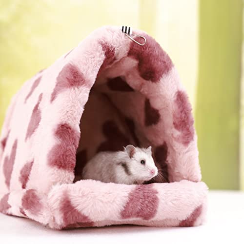 neolun Rat Bed Ferret Rodent Hammock Bed Hideout Cage Accessories Toy Bed for Guinea Pig Chinchilla Hedgehog Sugar Glider (Pink)
