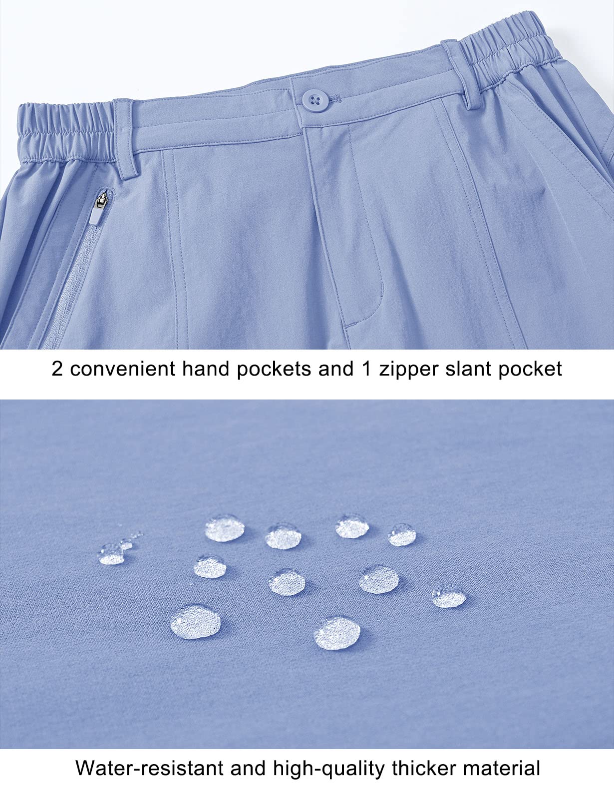 TBMPOY Women's 5'' Golf Hiking Shorts Quick Dry with 5 Pockets Stretch Athletic Casual Summer Trip Water Resistant Blue Purple XL