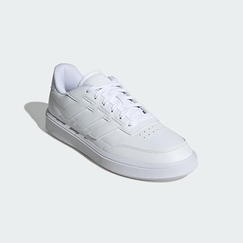 adidas Men's CourtBlock Sneaker, White/White/White, 10.5