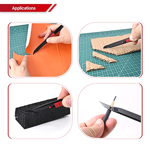 EHDIS 3PCS Retractable Utility Knife Vinyl Craft Box Cutter with 10PCS 9mm Snap Off Blade Film Cutting Knife for Cartons, Cardboard Vinyl Wrap and Boxes, Perfect for Office and Home Use