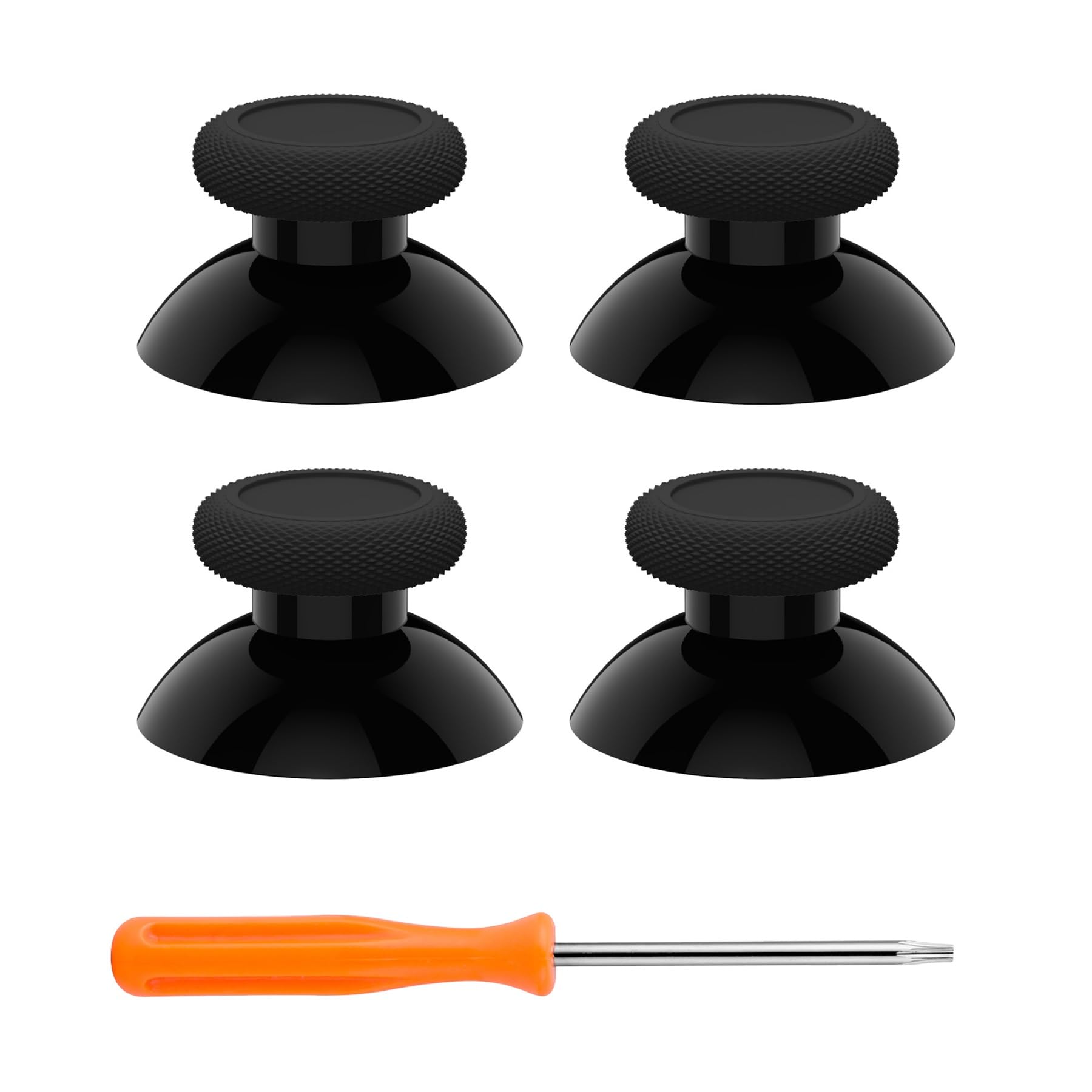eXtremeRate Replacement Controller Joystick for Xbox One - 4 PCS Black Thumbsticks Analog Thumb Sticks Parts for Xbox Series X/S, Xbox One S/X, Elite Controller with Repair Kit Screwdriver