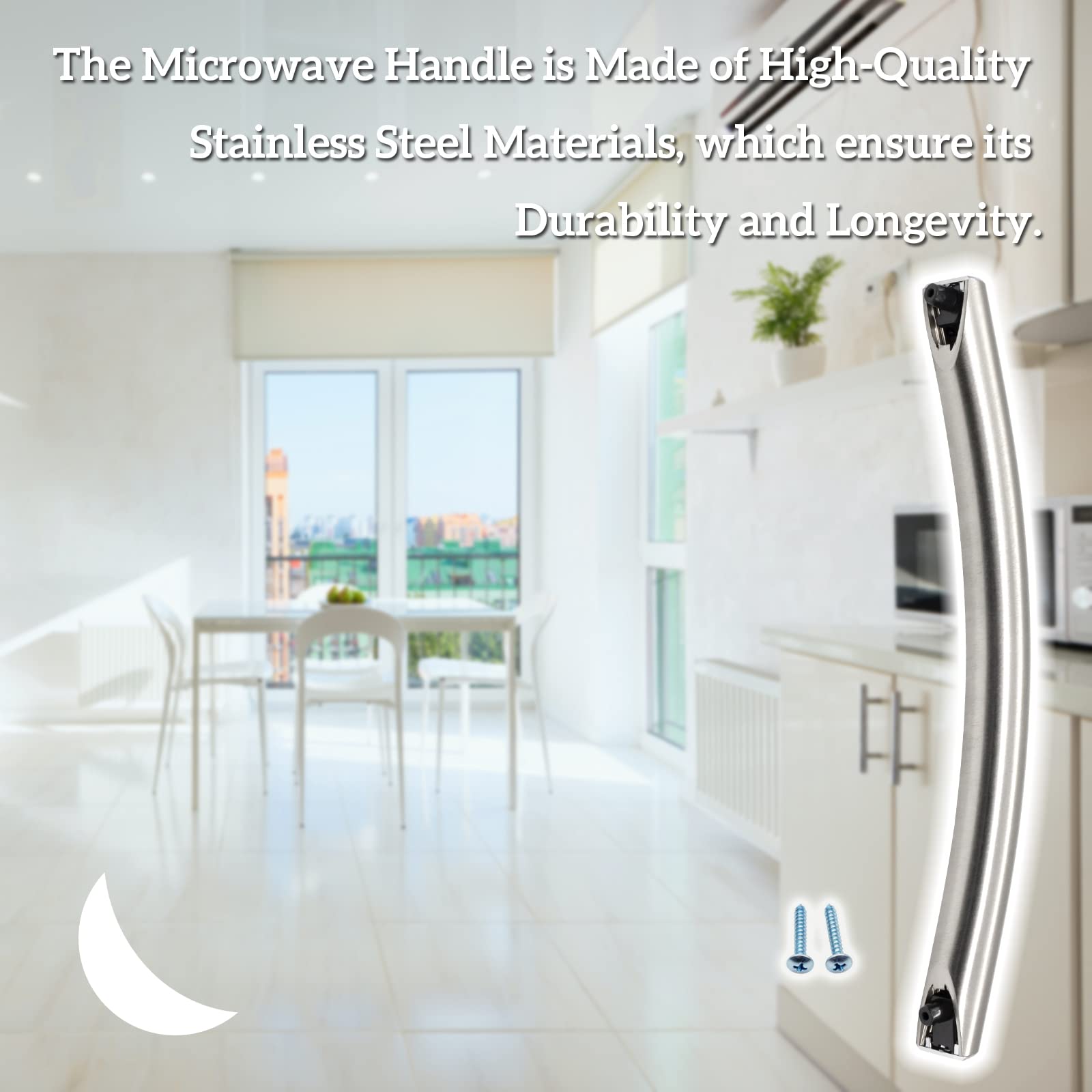 Microwave Door Handle DE94-02933A Replacement for Samsung ME20H705MSS ME16H702SES SMH1816S Microwave Handle Parts