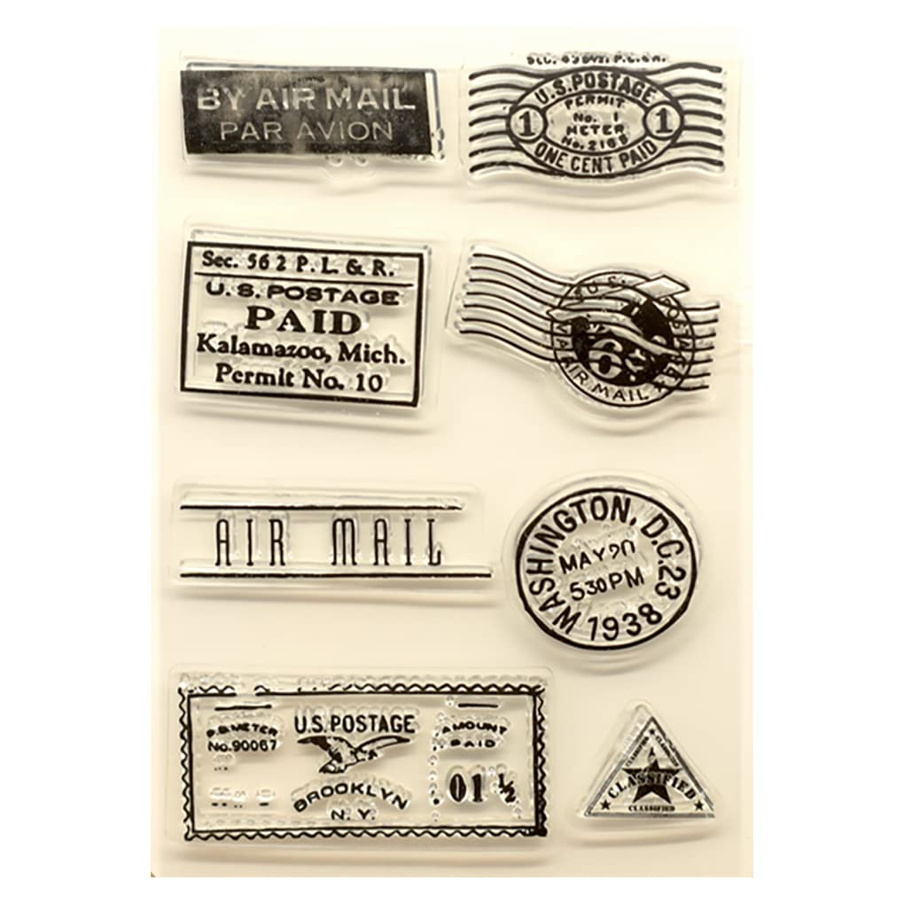 DDOUJOY Stamps U.S. Postage Air Mail Background Clear Stamps for Card Making Decoration and DIY Scrapbooking 3021533