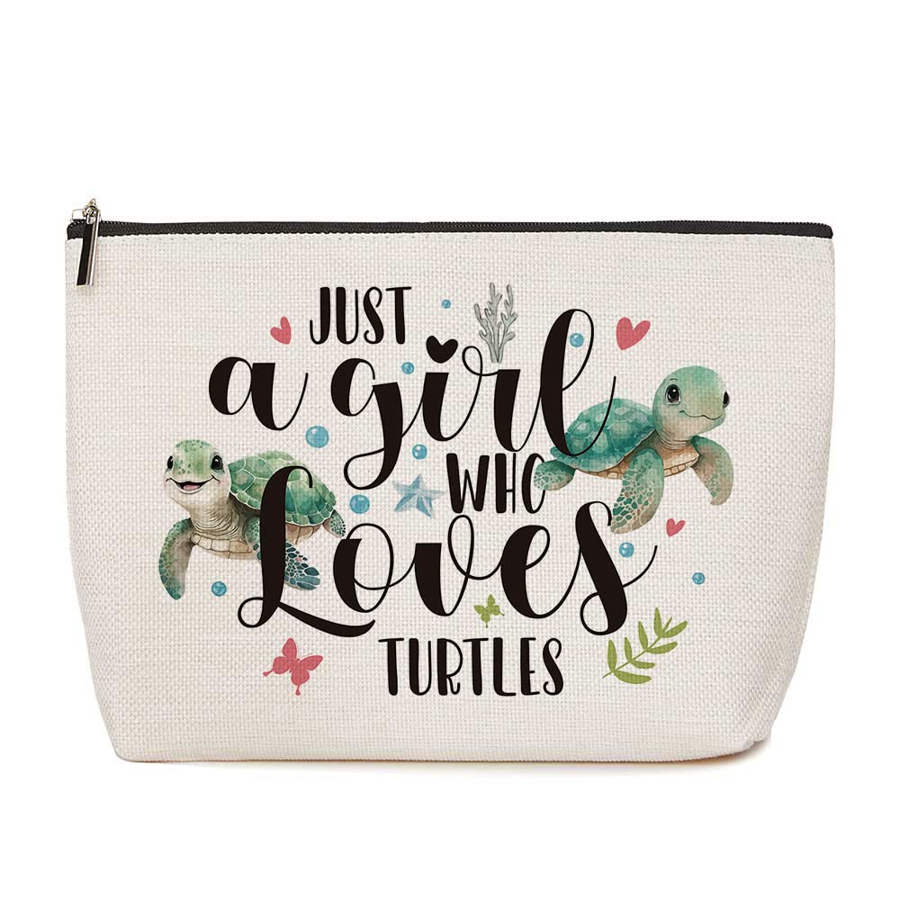 Turtle Gifts Sea Turtle Gifts for Women Just A Girl Who Loves Turtles Makeup Bag Sea Turtle Decor Birthday Gift for Turtle Lovers Christmas Gift Ideas for Daughter Sister Bestie Friends