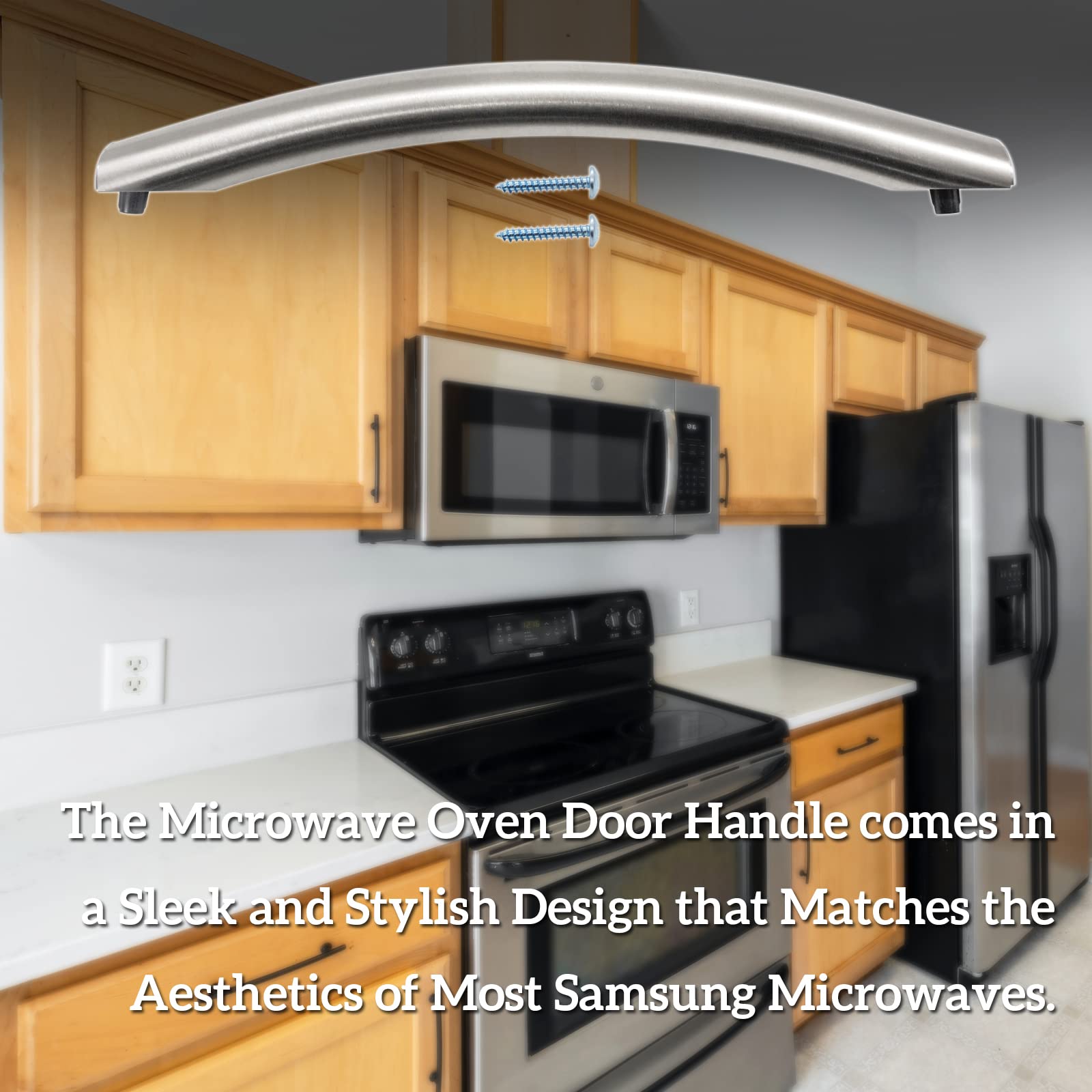 Microwave Door Handle DE94-02933A Replacement for Samsung ME20H705MSS ME16H702SES SMH1816S Microwave Handle Parts