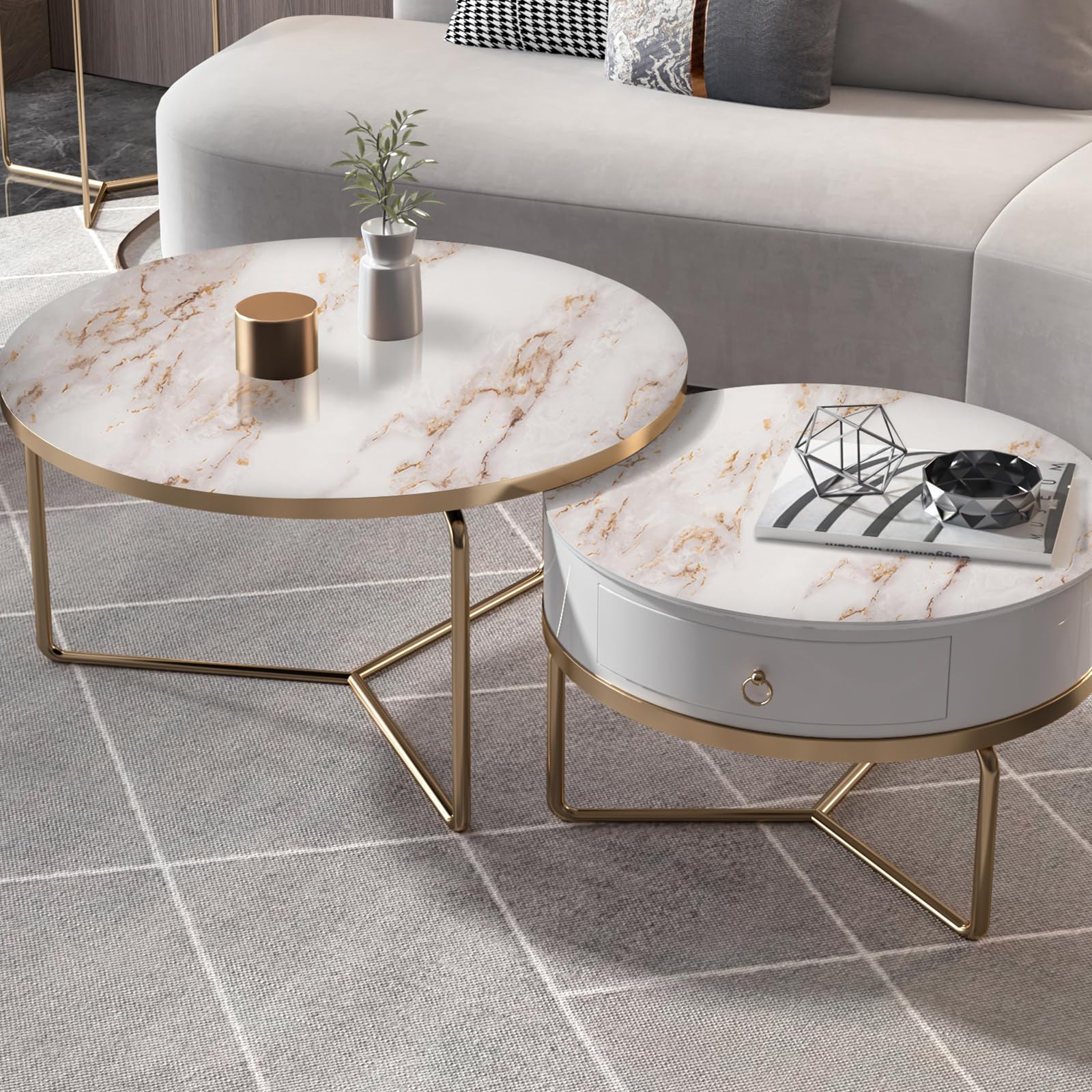 practicalWs Marble Contact Paper for Countertops Waterproof, 15.7in×118.1in Marble Wallpaper Peel and Stick, Self Adhesive Removable White/Gold Wall Paper for Kitchen Backsplash Cabinet Furnitur