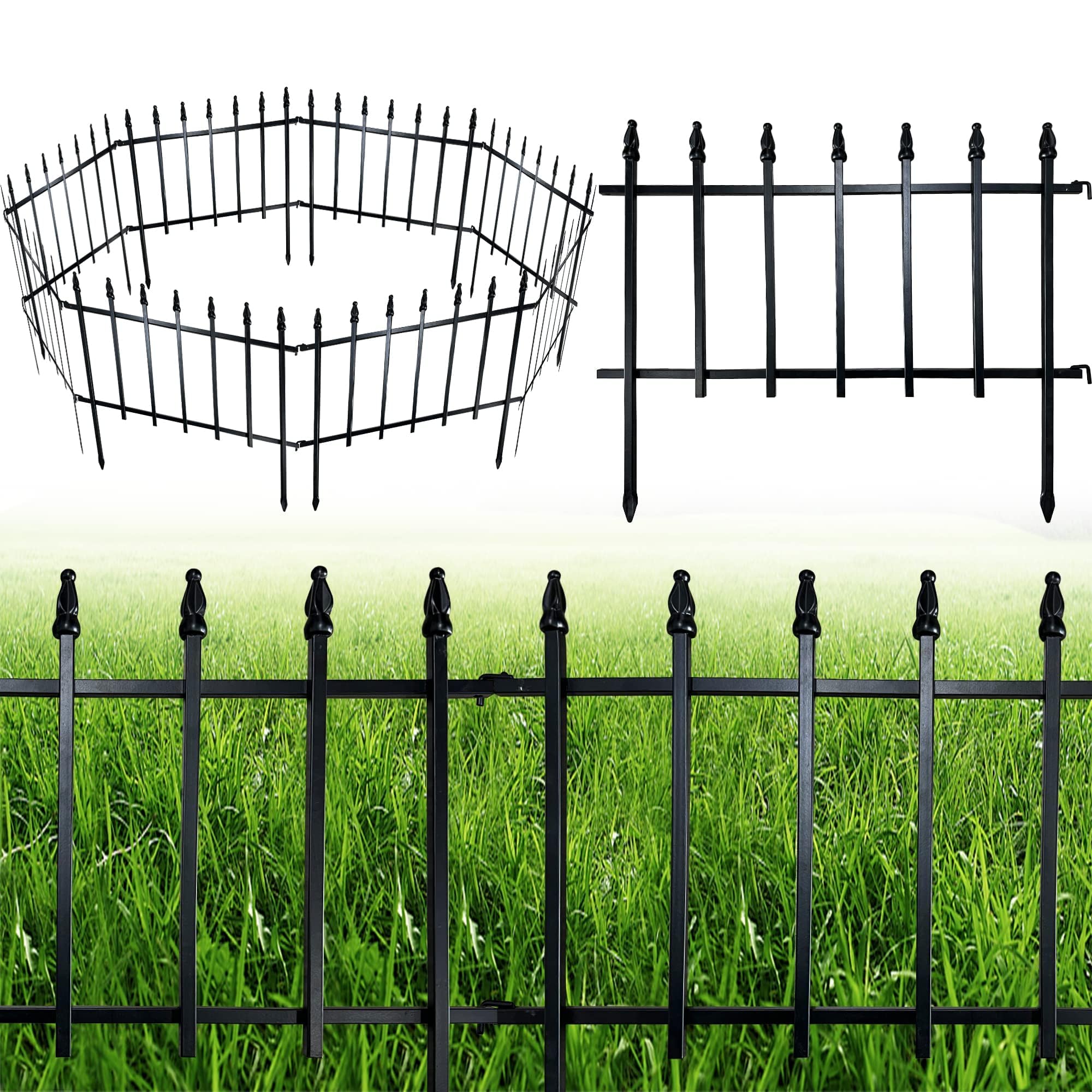 ARIFARO Decorative Metal Garden Fence 18" high x 22" Wide 5 Pack, Animal Barrier for Dog Pet, Border Garden Fencing for Outdoor Patio Lawn Yard Flower Bed