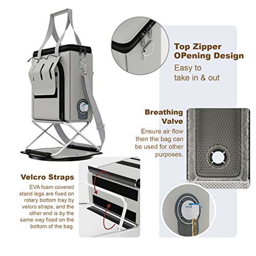 Camping Cooler Bag with 360° Rotation Stand and 4L Food Grade Bladder, Wine Tote Cooler Bag with Shoulder Strap Features a Dispenser, Insulated & leakproof, Great for Outdoor Enthusiasts