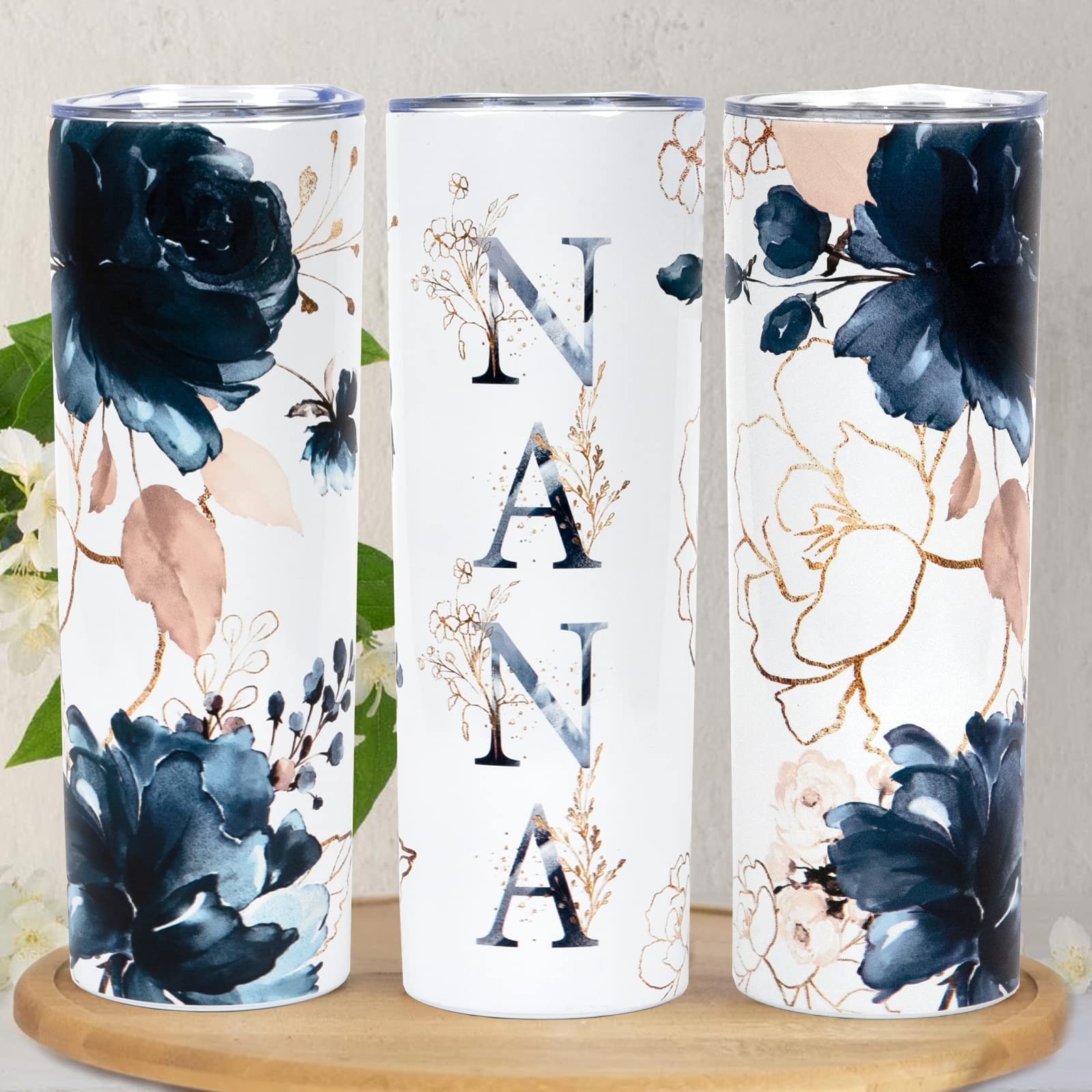 Joyseller Practical Mother's Day Gifts for Mom, 20 OZ Floral NANA Travel Mug for Grandma, Mom Gifts Tumbler for Holiday, Birthday, Mother's Day Gifts Ideas from Grandson, Granddaughter