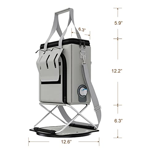 Camping Cooler Bag with 360° Rotation Stand and 4L Food Grade Bladder, Wine Tote Cooler Bag with Shoulder Strap Features a Dispenser, Insulated & leakproof, Great for Outdoor Enthusiasts