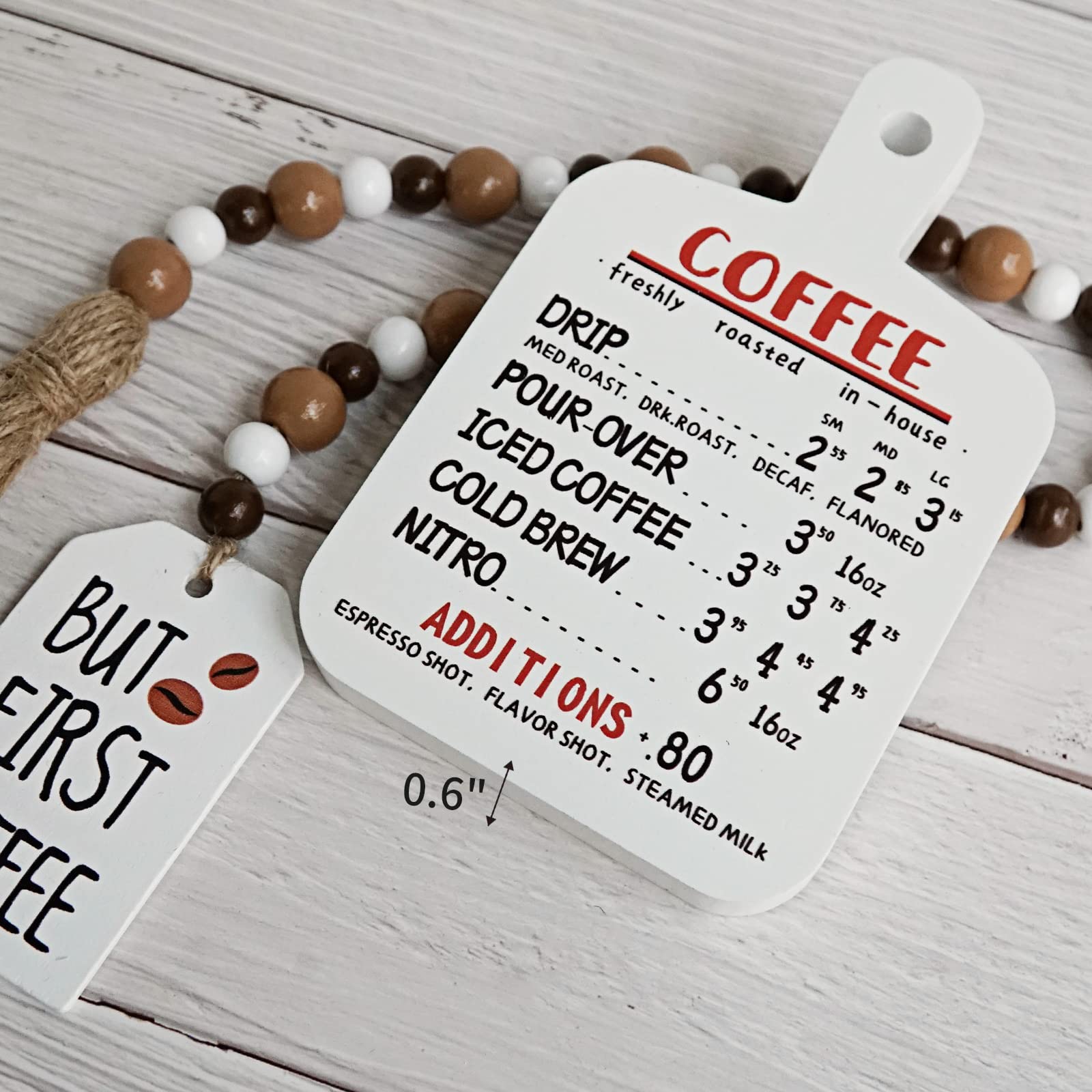 Coffee Bar Decor, 7PCS Farmhouse Coffee Gnome Tiered Tray Decor, Coffee Signs for Coffee Bar deocr, Coffee Bar Accessories Kitchen Table Decoration