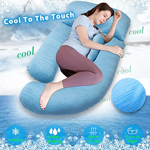 AS AWESLING 60in Pregnancy Pillows for Sleeping | Detachable Maternity Pillow for Pregnant Women | Extra Large Full Body Pillow for Pregnancy (Cool Gray)