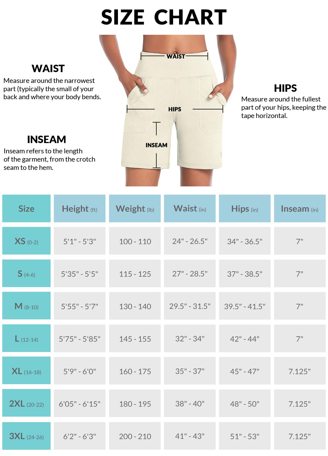 BALEAF Women's 7" Athletic Long Shorts High Waisted Running Bermuda Shorts with Pockets Khaki Medium