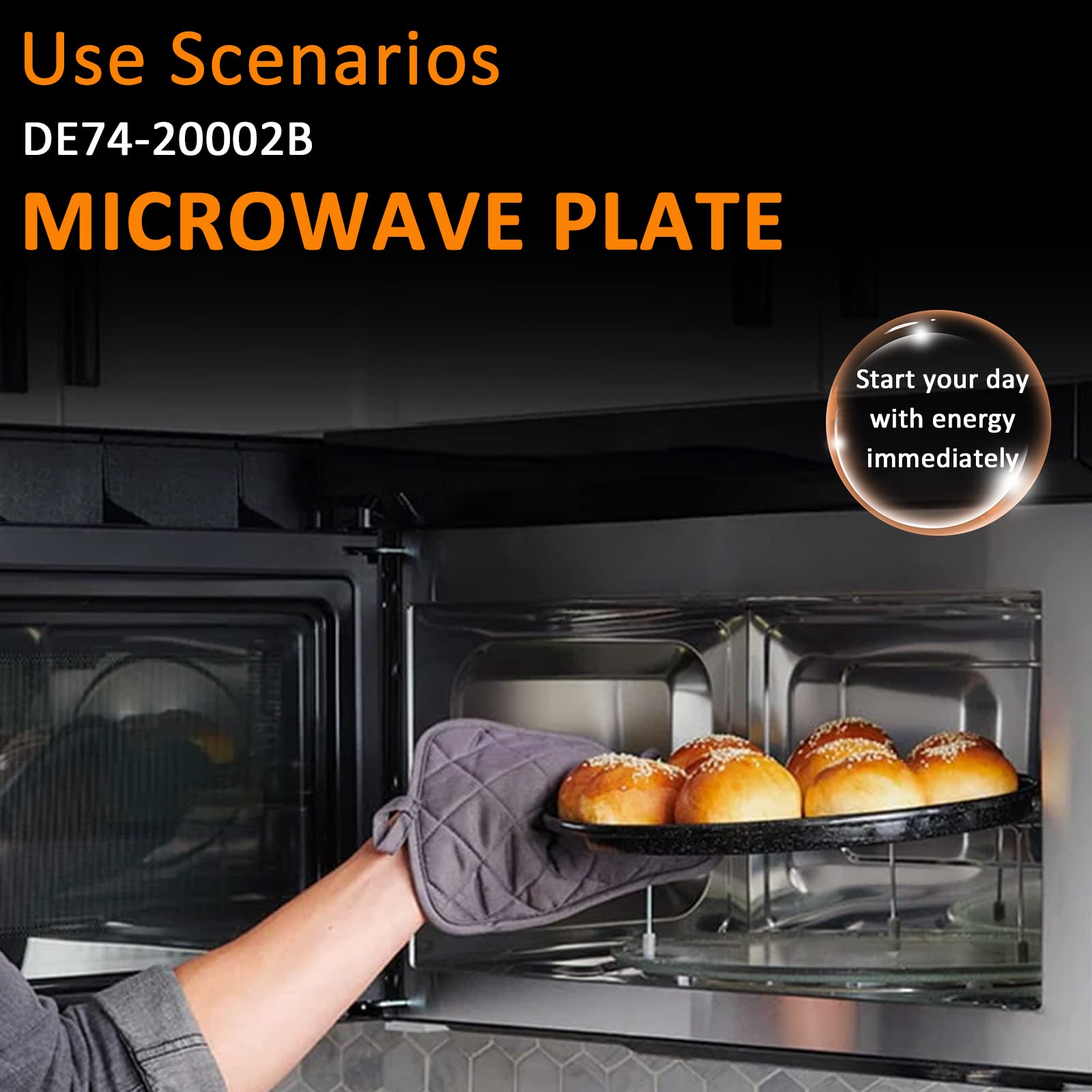 14 1/8 Inch Microwave Glass Plate Replacement Compatible with G.E Sam.sung Microwave Replace DE74-20002B WB49X10063 DE74-20002A DE74-20002D WB39X10038 WB49X10096
