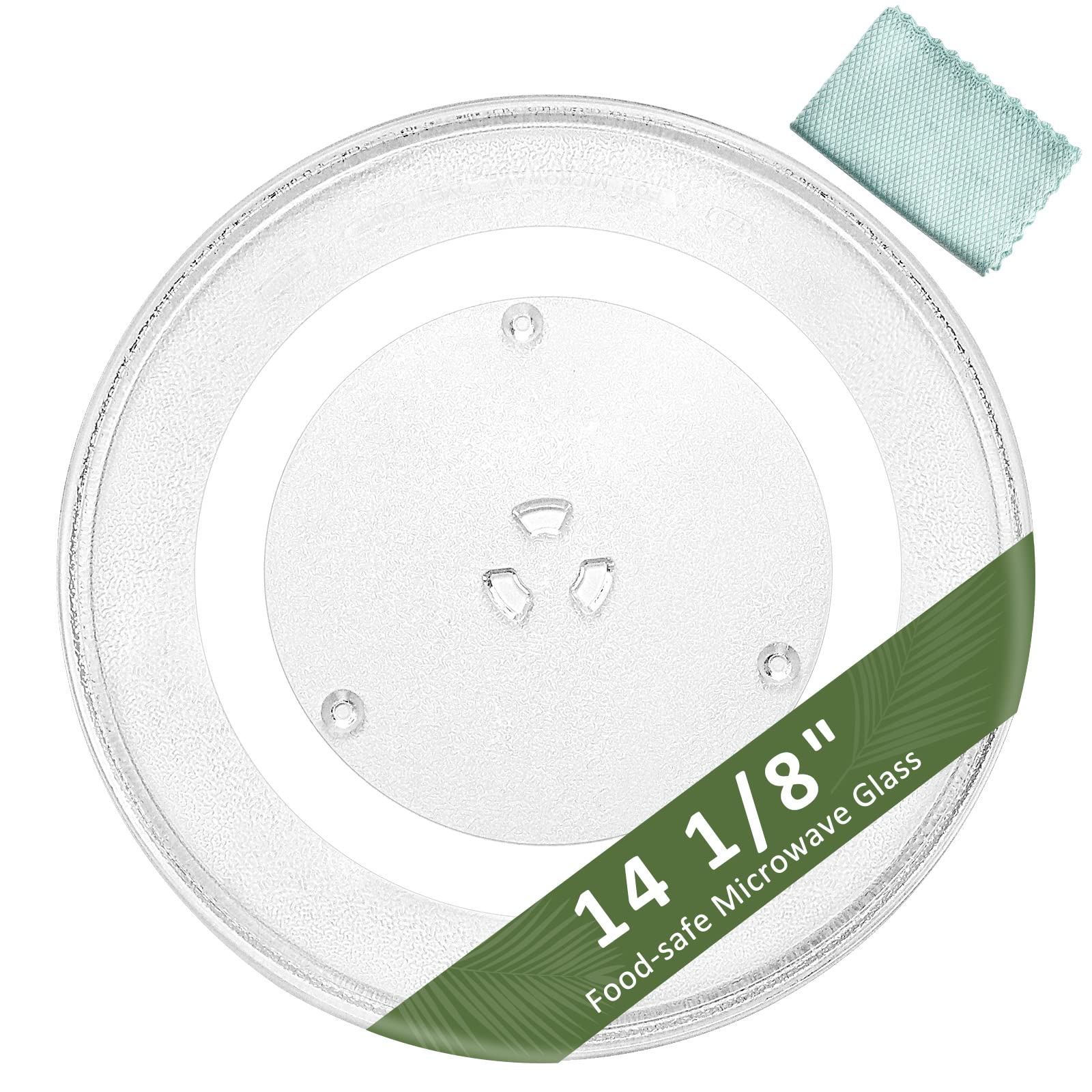 14 1/8 Inch Microwave Glass Plate Replacement Compatible with G.E Sam.sung Microwave Replace DE74-20002B WB49X10063 DE74-20002A DE74-20002D WB39X10038 WB49X10096