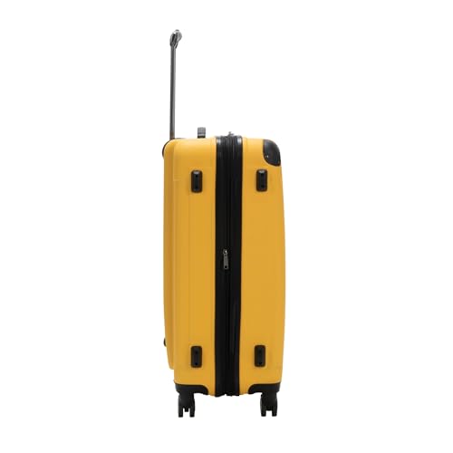Kenneth Cole REACTION Renegade Luggage Expandable 8-Wheel Spinner Lightweight Hardside Suitcase, Honey Butter, 28-Inch Checked