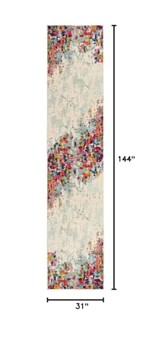 Rugs.com Theia Collection Rug – 2' 7 x 12' Runner Multi Medium Rug Perfect for Hallways, Entryways
