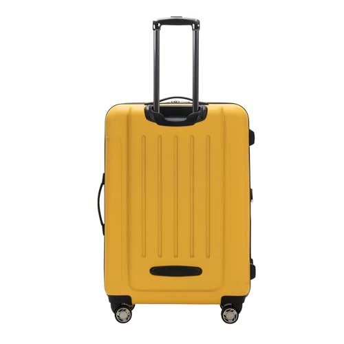 Kenneth Cole REACTION Renegade Luggage Expandable 8-Wheel Spinner Lightweight Hardside Suitcase, Honey Butter, 28-Inch Checked