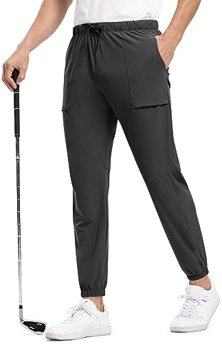 Rdruko Men's Workout Joggers Dry Fit Windbreaker Running Pants Men Lightweight Sweatpants Gym Active Track Pants(Dark Gray, US M)