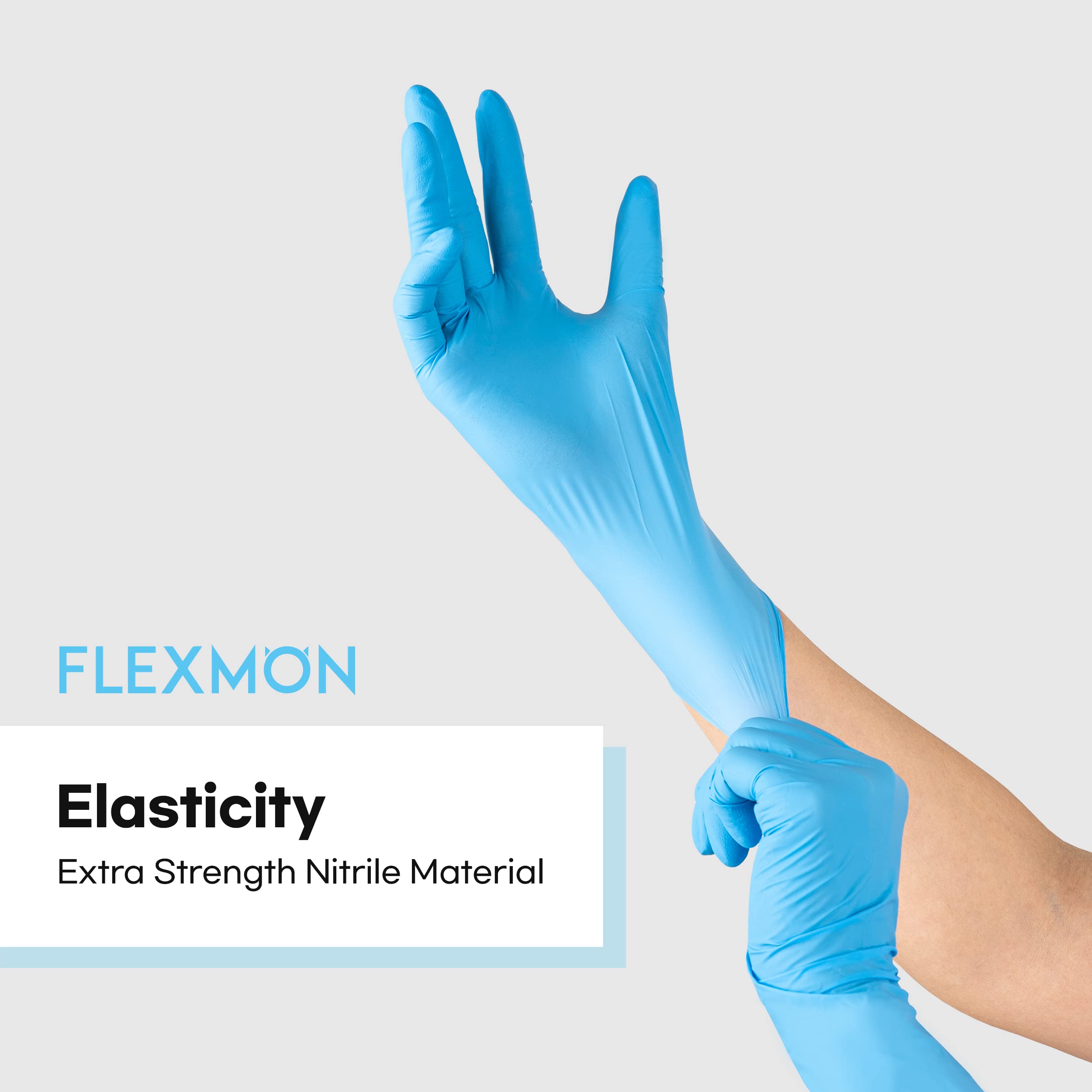 FLEXMON Nitrile Exam Gloves,1000 Count, Single Use, 4.2 Mil Heavy, Sterile, Protective, Disposable, Latex Free (100, Extra Large)