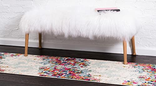 Rugs.com Theia Collection Rug – 2' 7 x 12' Runner Multi Medium Rug Perfect for Hallways, Entryways