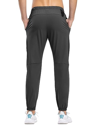 Rdruko Men's Workout Joggers Dry Fit Windbreaker Running Pants Men Lightweight Sweatpants Gym Active Track Pants(Dark Gray, US M)