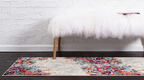 Rugs.com Theia Collection Rug – 2' 7 x 12' Runner Multi Medium Rug Perfect for Hallways, Entryways