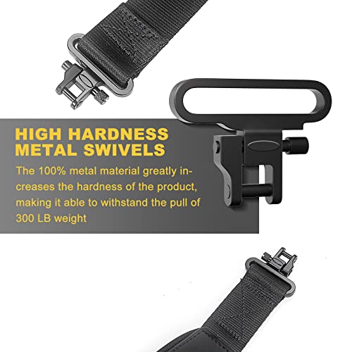 Rifle Sling, 2 Point Sling with 6.5mm Soft Neoprene Pad,(Newly Improved knob Snaps),Rifle Sling with Swivels(Hold up 300lb),Non-Slip Rifle Strap Hunting Rifle Sling for Outdoor Use