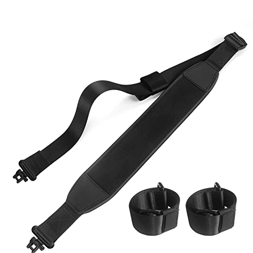 Rifle Sling, 2 Point Sling with 6.5mm Soft Neoprene Pad,(Newly Improved knob Snaps),Rifle Sling with Swivels(Hold up 300lb),Non-Slip Rifle Strap Hunting Rifle Sling for Outdoor Use