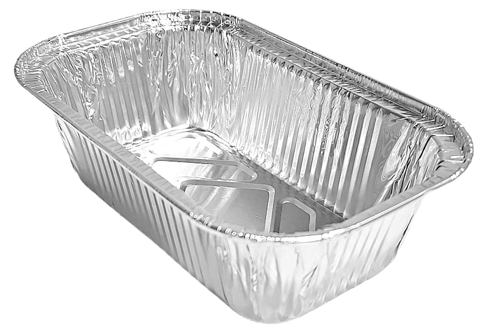 PACTOGO 8 oz. Aluminum Foil EXTRA-MINI Loaf Pans Small Disposable Miniature Bread Container – ½ Pound Baking Tin Liners, Perfect to Bake Cakes, Bread Loaves, and Meat - 5.4 x 3.25 x 1.3 (Pack of 10)