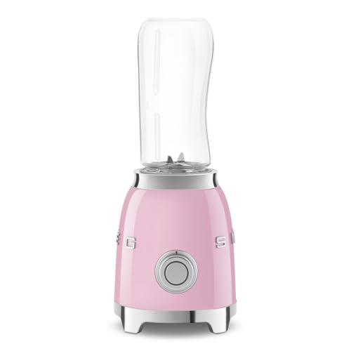 SMEG 50's Retro Style Personal Blender with Backlit Knob and Two 600 ML BPA Free bottles PBF01PKUS Pink
