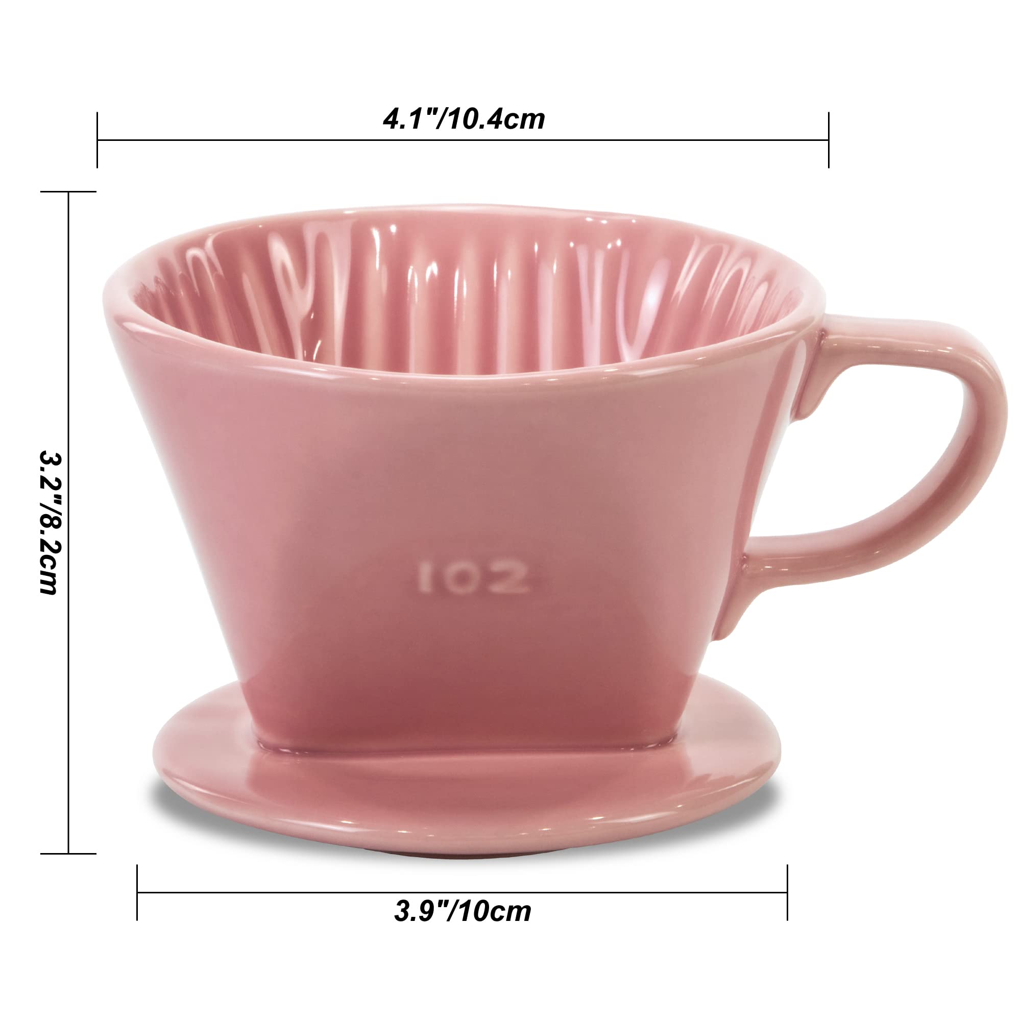 LHUKSGF Pour Over Ceramic - Coffee Dripper Ceramic Coffee Maker with 3 Holes Flat Bottom, Porcelain Slow Filter Cone for Travel, Camping, Office, Home, Coffee Maker Brew