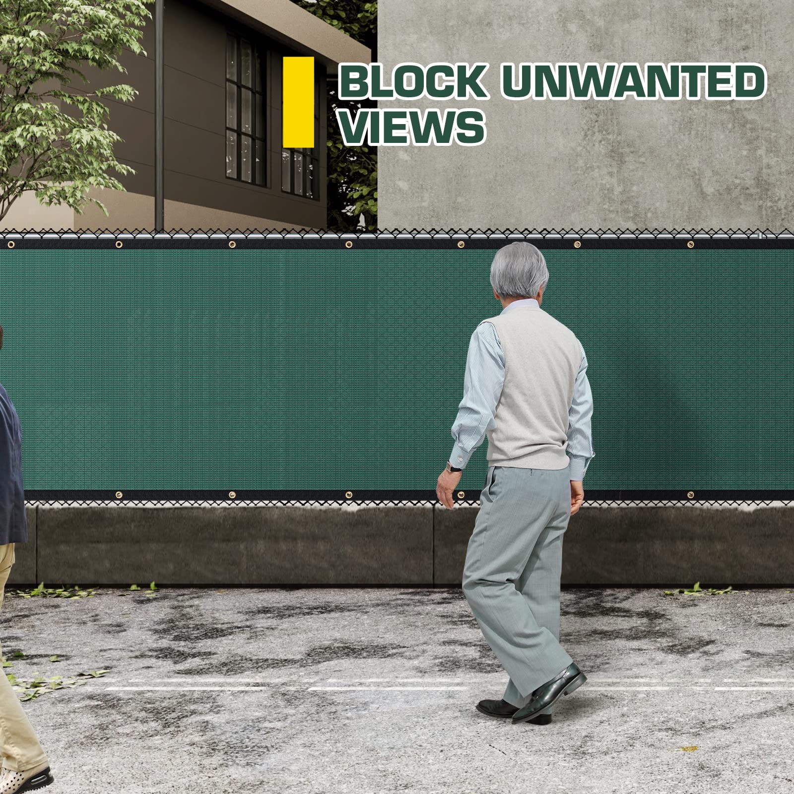 SEKKVY 4' x 50' Privacy Screen Fence, 90% Blockage Mesh Shade Net Cover for Garden, Wall, Chain Link Fence