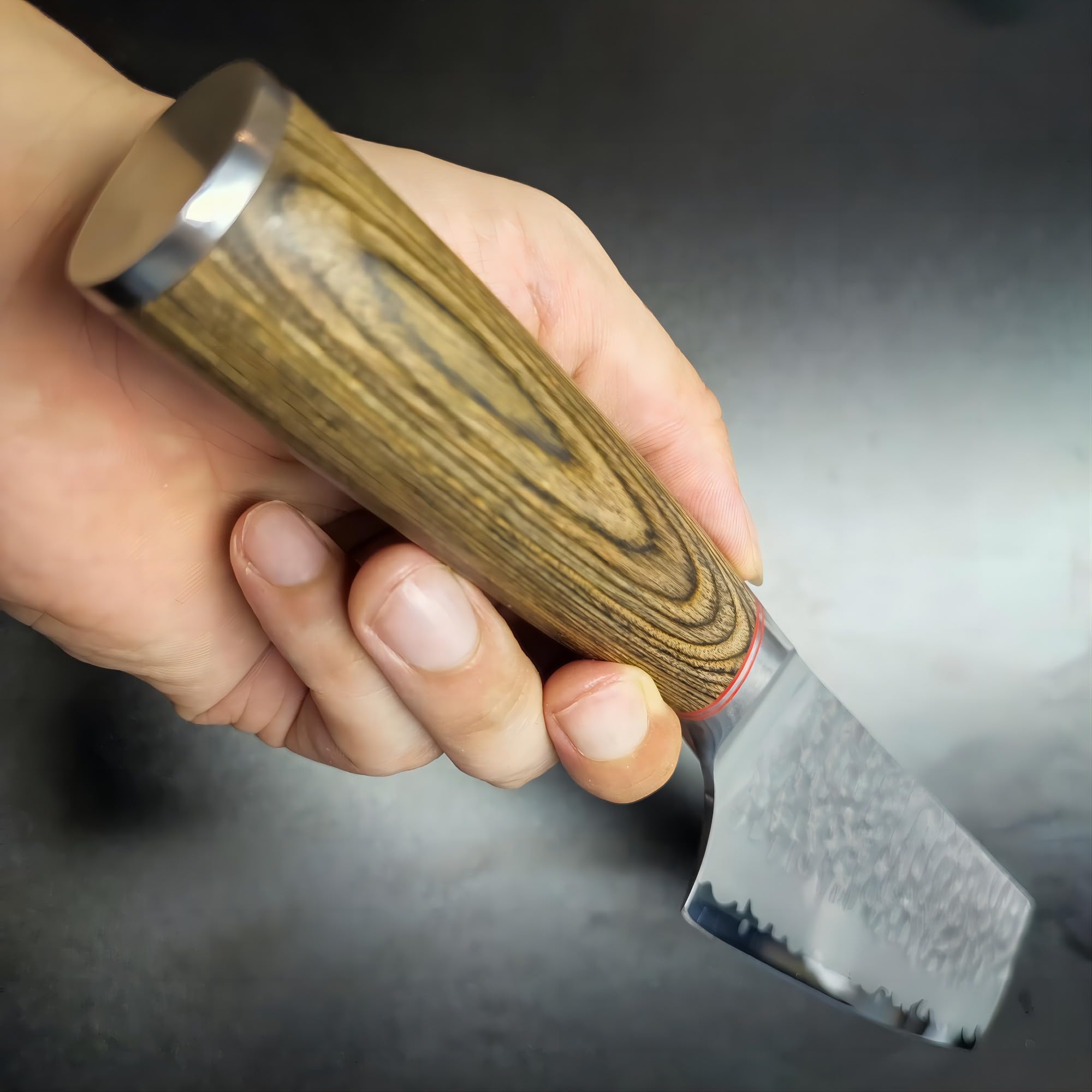 Nakiri Knife 3Layers Series Kitchen Knives Japanese Forged Vegetable Knife Sharp Meat Cleaver Ergonomic Pakkawood Handle Asian Chef Knife for Home and Kitchen 2024 Gifts