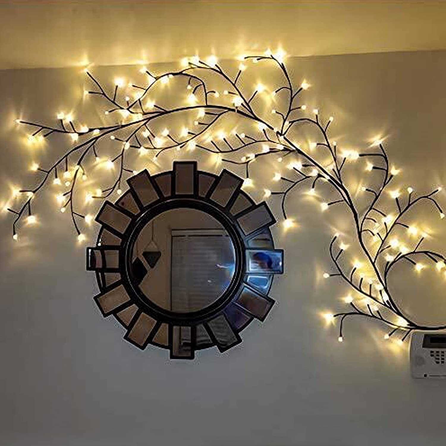 Enchanted Willow Vine 9.5FT, 160 LEDs Vines for Room Decor with Remote, Vine Lights for Wall Home Decorations with 20 Clips & Tapes, Plug in, 1 PC