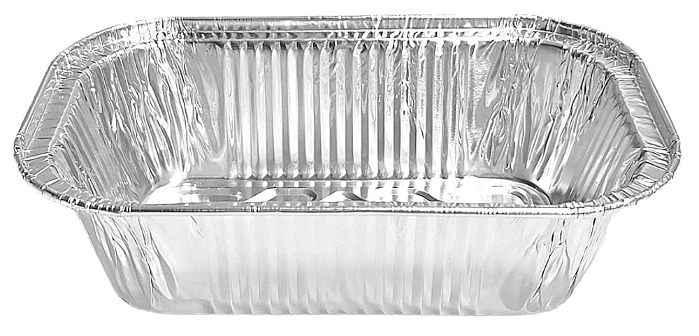 PACTOGO 8 oz. Aluminum Foil EXTRA-MINI Loaf Pans Small Disposable Miniature Bread Container – ½ Pound Baking Tin Liners, Perfect to Bake Cakes, Bread Loaves, and Meat - 5.4 x 3.25 x 1.3 (Pack of 10)