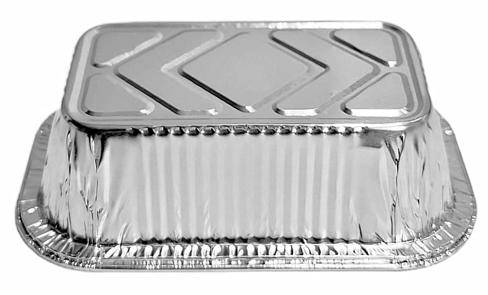 PACTOGO 8 oz. Aluminum Foil EXTRA-MINI Loaf Pans Small Disposable Miniature Bread Container – ½ Pound Baking Tin Liners, Perfect to Bake Cakes, Bread Loaves, and Meat - 5.4 x 3.25 x 1.3 (Pack of 10)