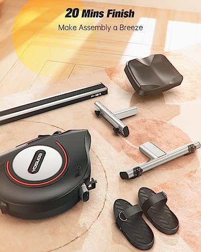 YOSUDA Magnetic Rowing Machine 350 LB Weight Capacity - 16 Levels Resistance for Home Use with LCD Monitor, Tablet Holder and Comfortable Seat Cushion