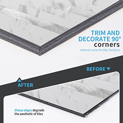 Art3d 20ft Outside Vinyl Corner Trim Peel and Stick for Tile and Wall Edges, Furniture Decoration, Gray Oak