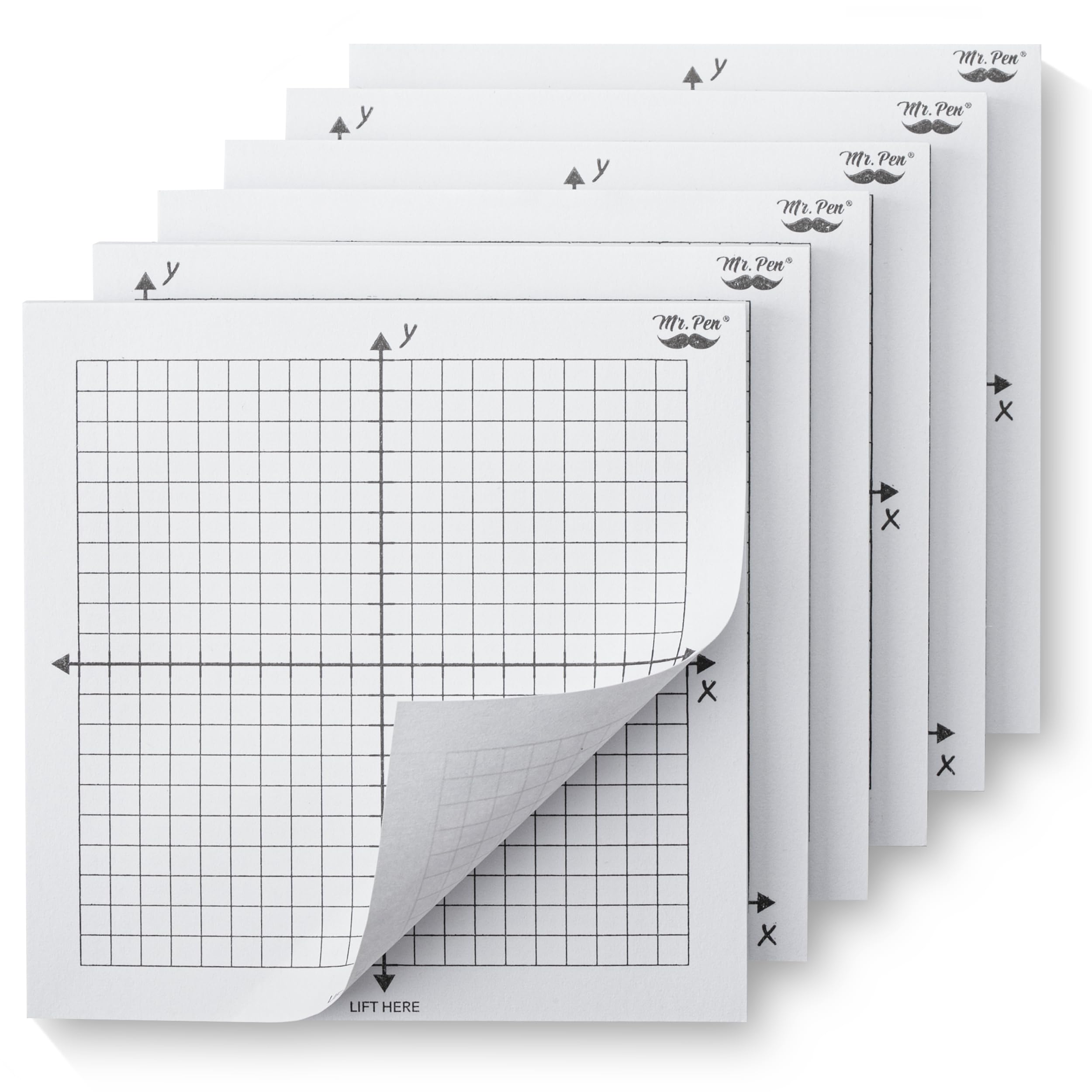 Mr. Pen- Graph Paper Sticky Notes, 6 Pads, 3x3 Inch, Graph Sticky Notes, Math Graph Paper, Graphing Sticky Notes, Grid Sticky Notes, Grid Notepad, Mini Graph Paper