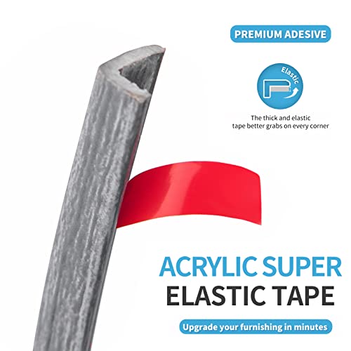 Art3d 20ft Outside Vinyl Corner Trim Peel and Stick for Tile and Wall Edges, Furniture Decoration, Gray Oak